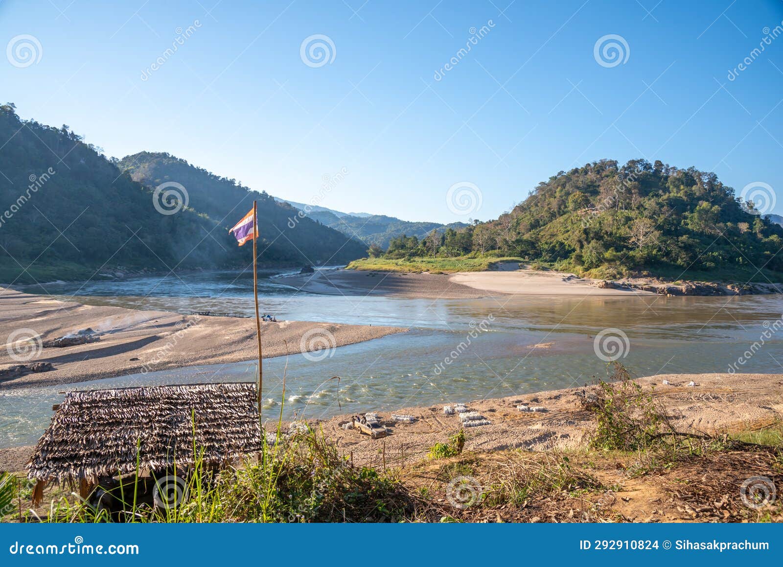 Salween River at Border of Thailand and Myanmar Stock Photo - Image of ...