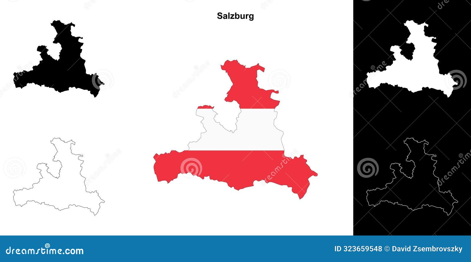 Salzburg Outline Map Vector Illustration | CartoonDealer.com #335090238
