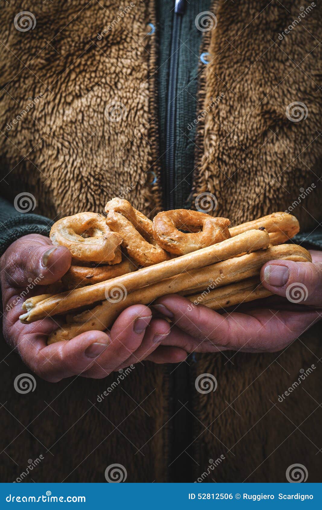 Salziger Snack Gebacken, Typischer Italiener Stockfoto - Bild von ...