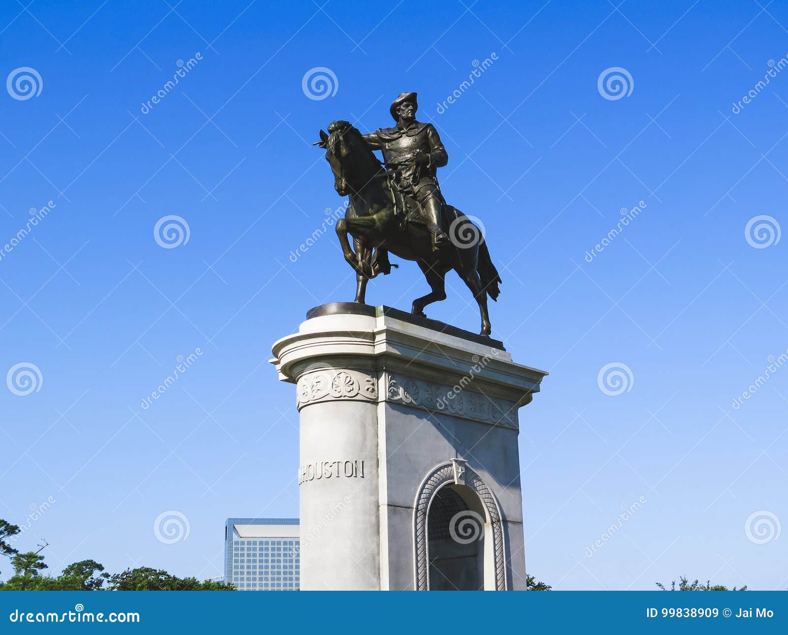 Sam Houston Memorial Houston Texas Immagine Stock - Immagine di albero ...