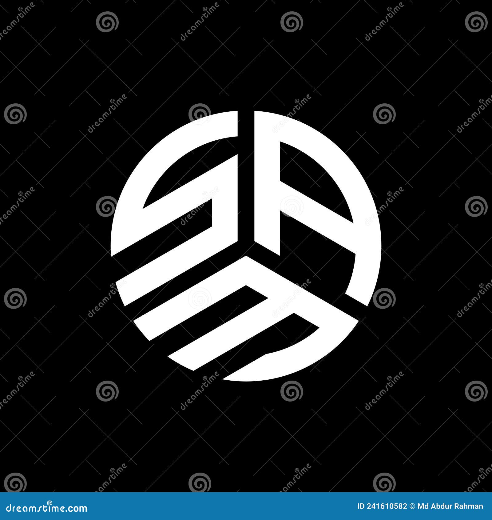 SAM Letter Logo Design on Black Background. SAM Creative Initials ...