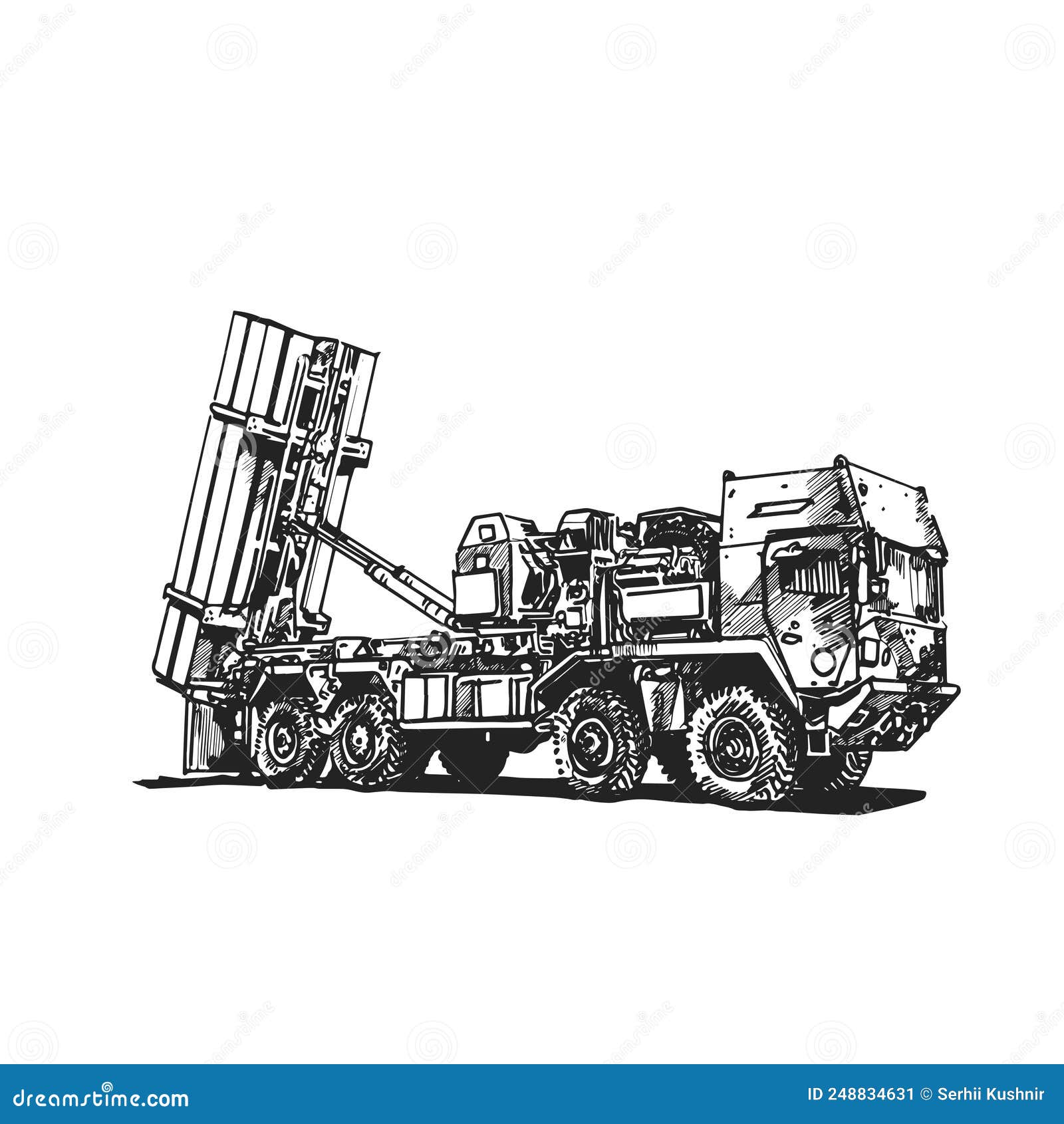 SAM Patriot - Multiple Launch Rocket System. Military Vehicle. Hand ...
