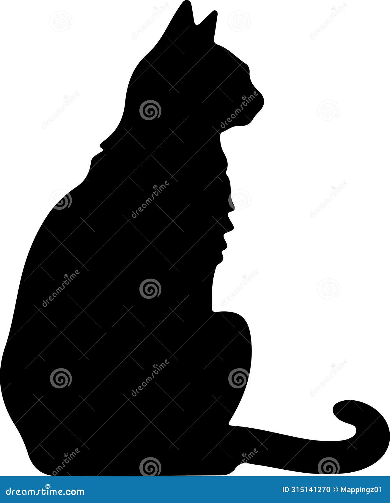 Sam Sawet Cat Black Silhouette Generative Ai Stock Vector ...