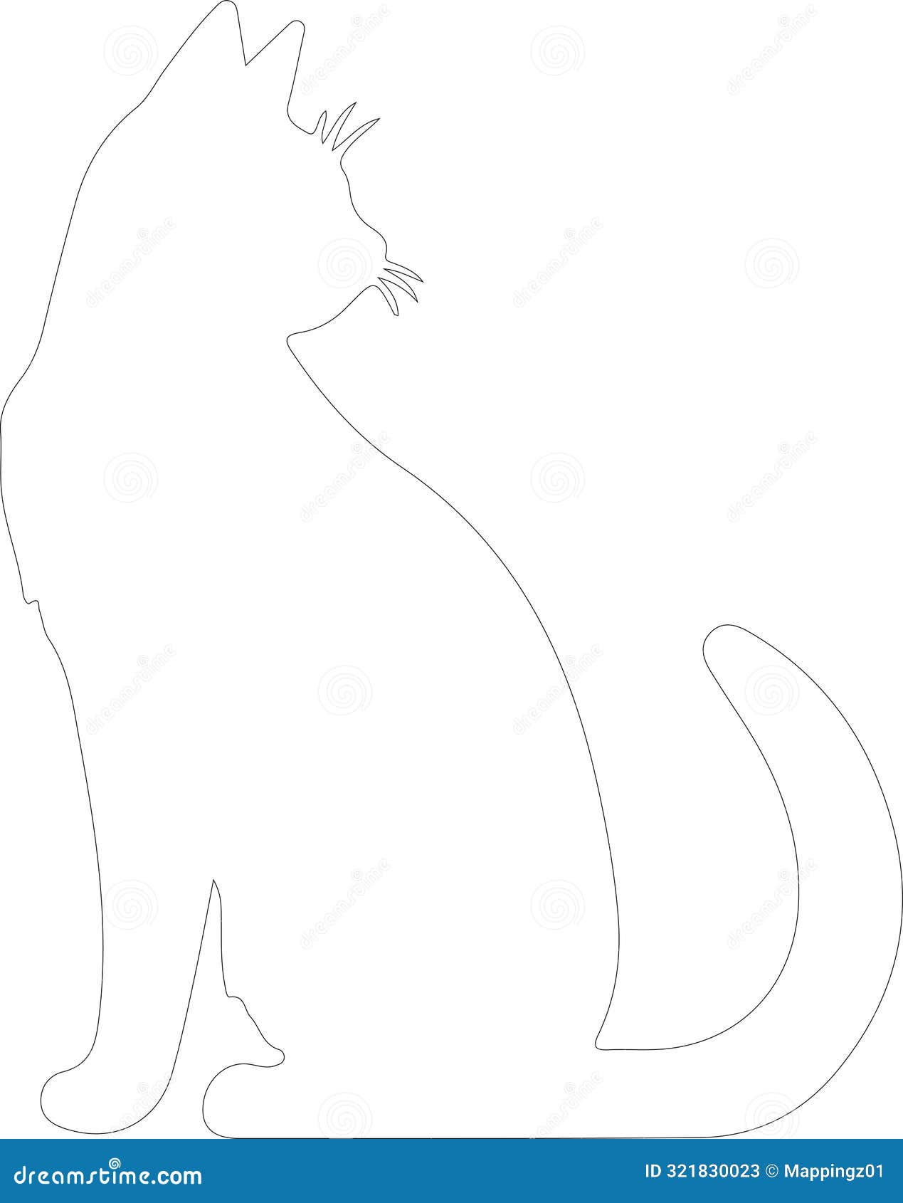 Sam Sawet Cat Outline Outline Silhouette Generative Ai Stock Vector ...