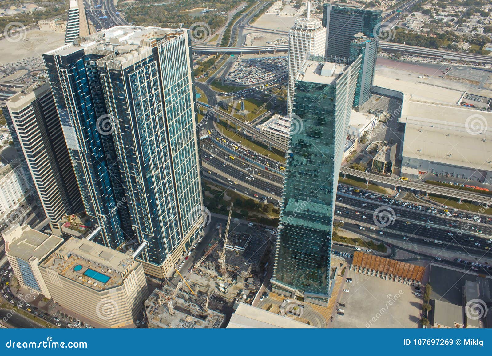 Sama Tower view stock image. Image of dubai, famous - 107697269