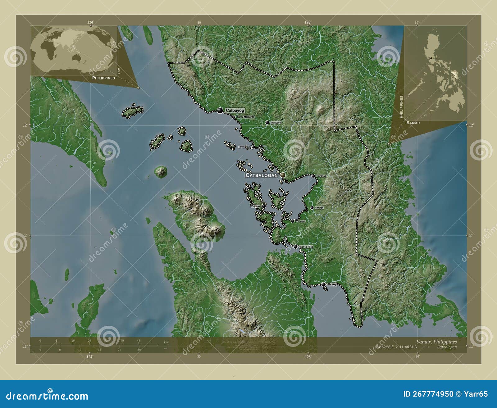 Samar, Philippines. Wiki. Labelled Points of Cities Stock Illustration ...