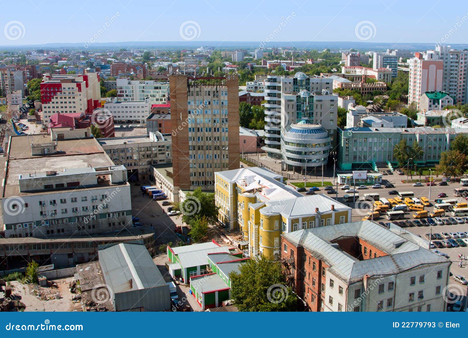Samara City, Russia, View from Height on City Stock Image - Image of ...
