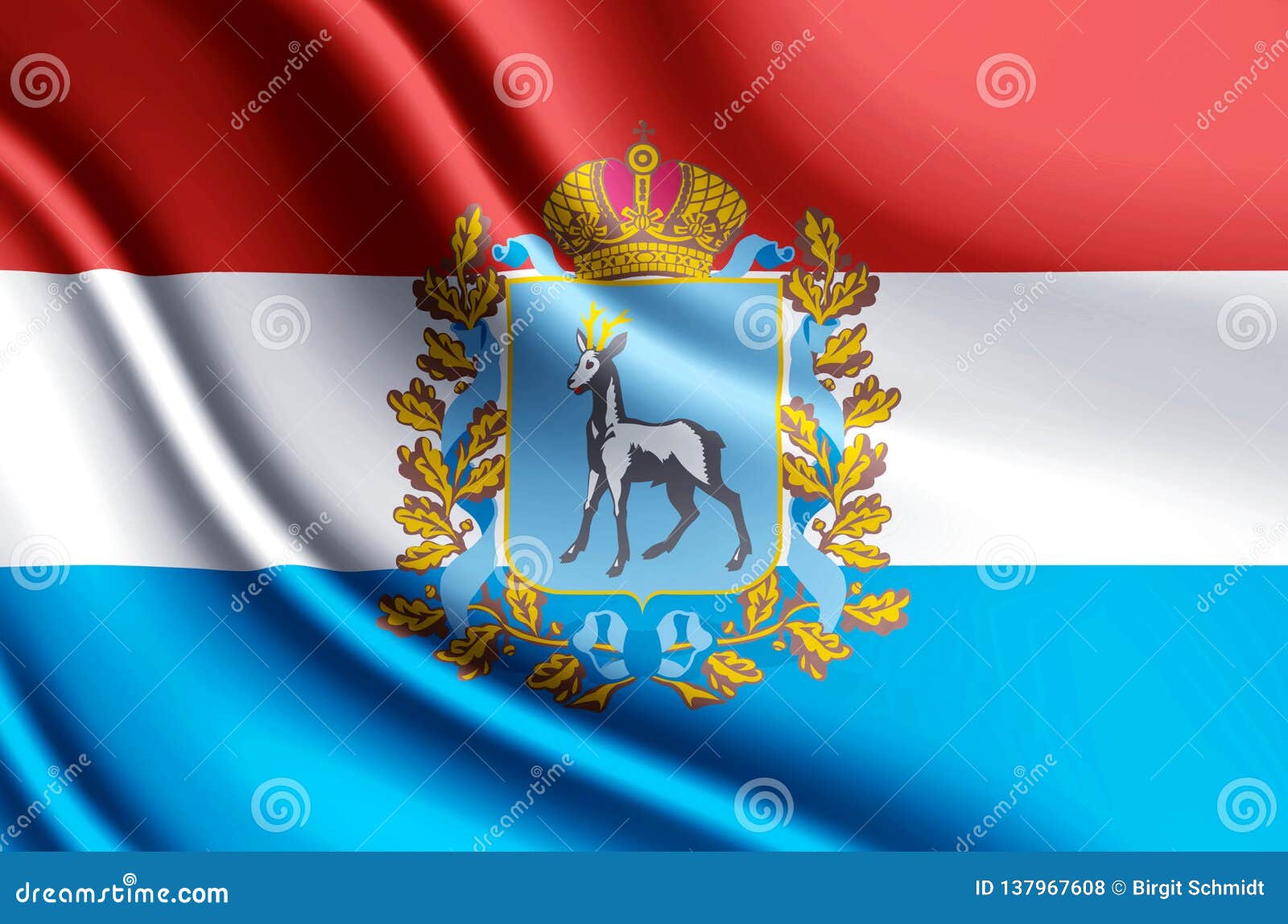 Samara Realistic Flag Illustration. Stock Illustration - Illustration ...