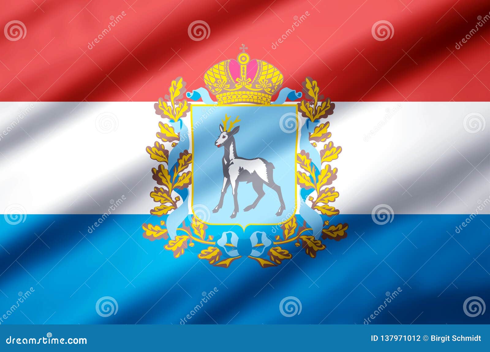 Samara Realistic Flag Illustration. Stock Illustration - Illustration ...