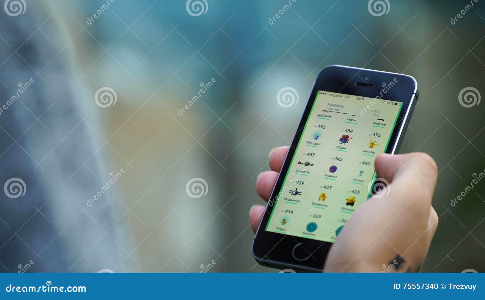 Samara, Russia - August 6, 2016: Man Playing Pokemon Go on His ...