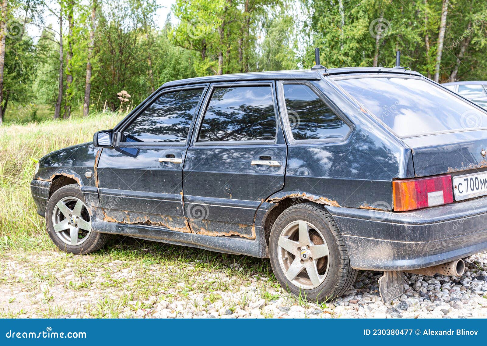 Old Rusty Car Lada-2109 Outdoors Editorial Photography - Image of dump ...