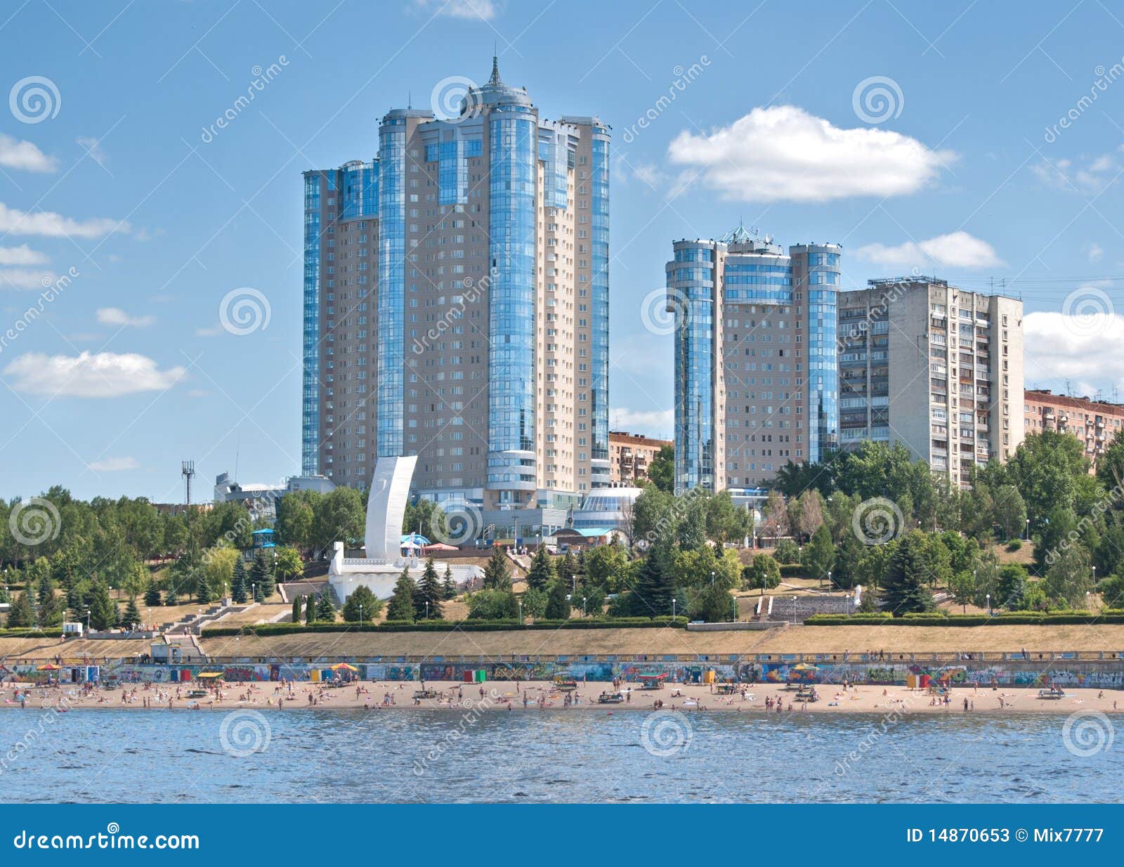 Samara in the Volga River stock image. Image of town - 14870653