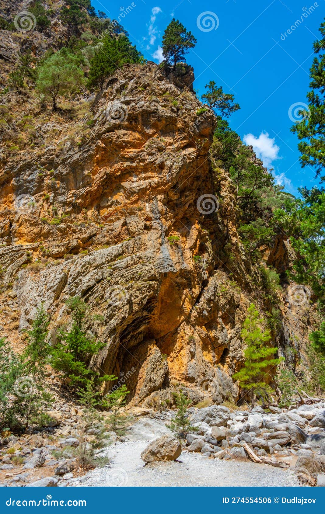 Samaria Gorge at Greek Island Crete Stock Photo - Image of wild, canyon ...