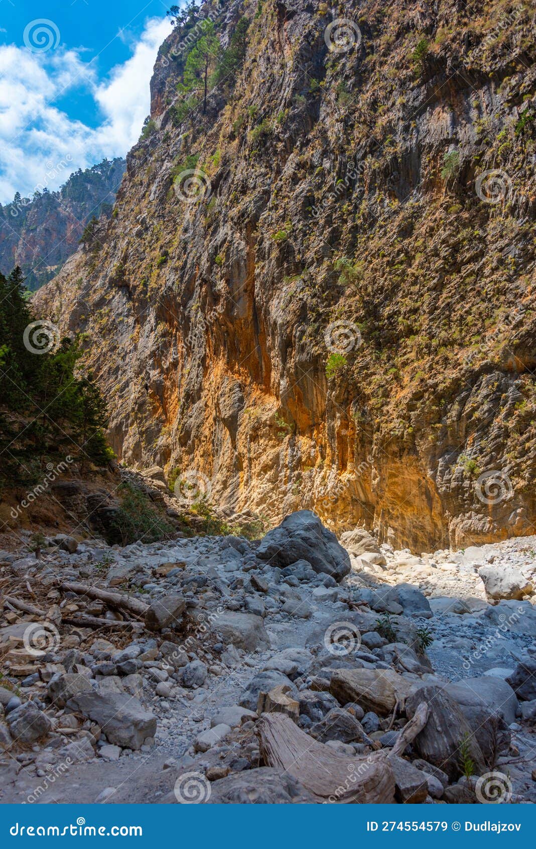 Samaria Gorge at Greek Island Crete Stock Image - Image of gorge, wood ...
