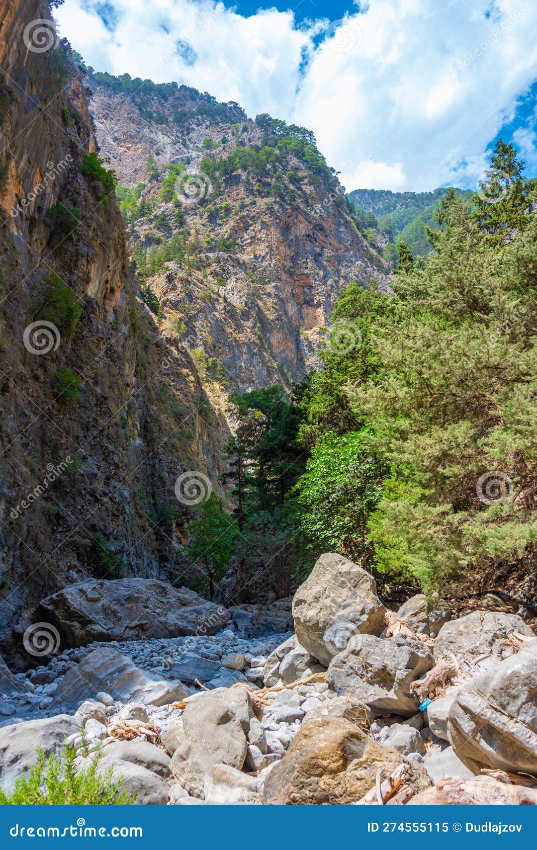 Samaria Gorge at Greek Island Crete Stock Image - Image of cliff, track ...