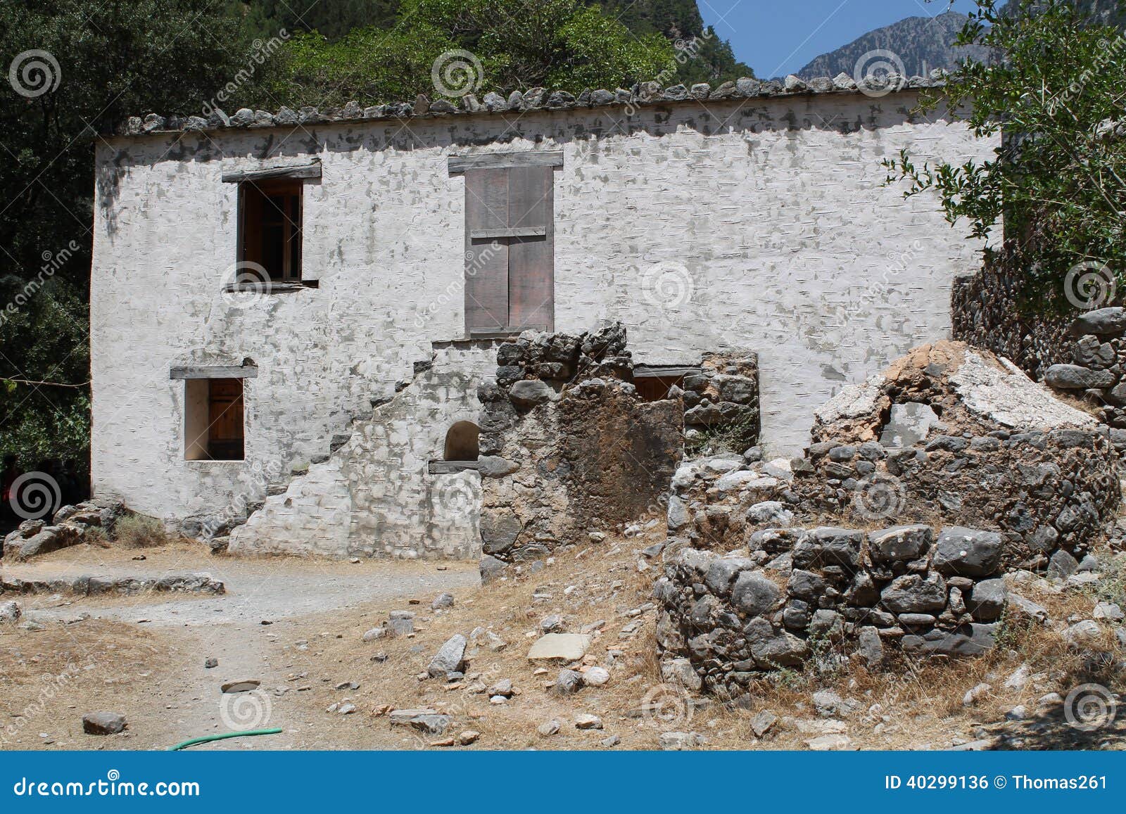 Samaria Village in Samaria Gorge Stock Photo - Image of height, samaria ...