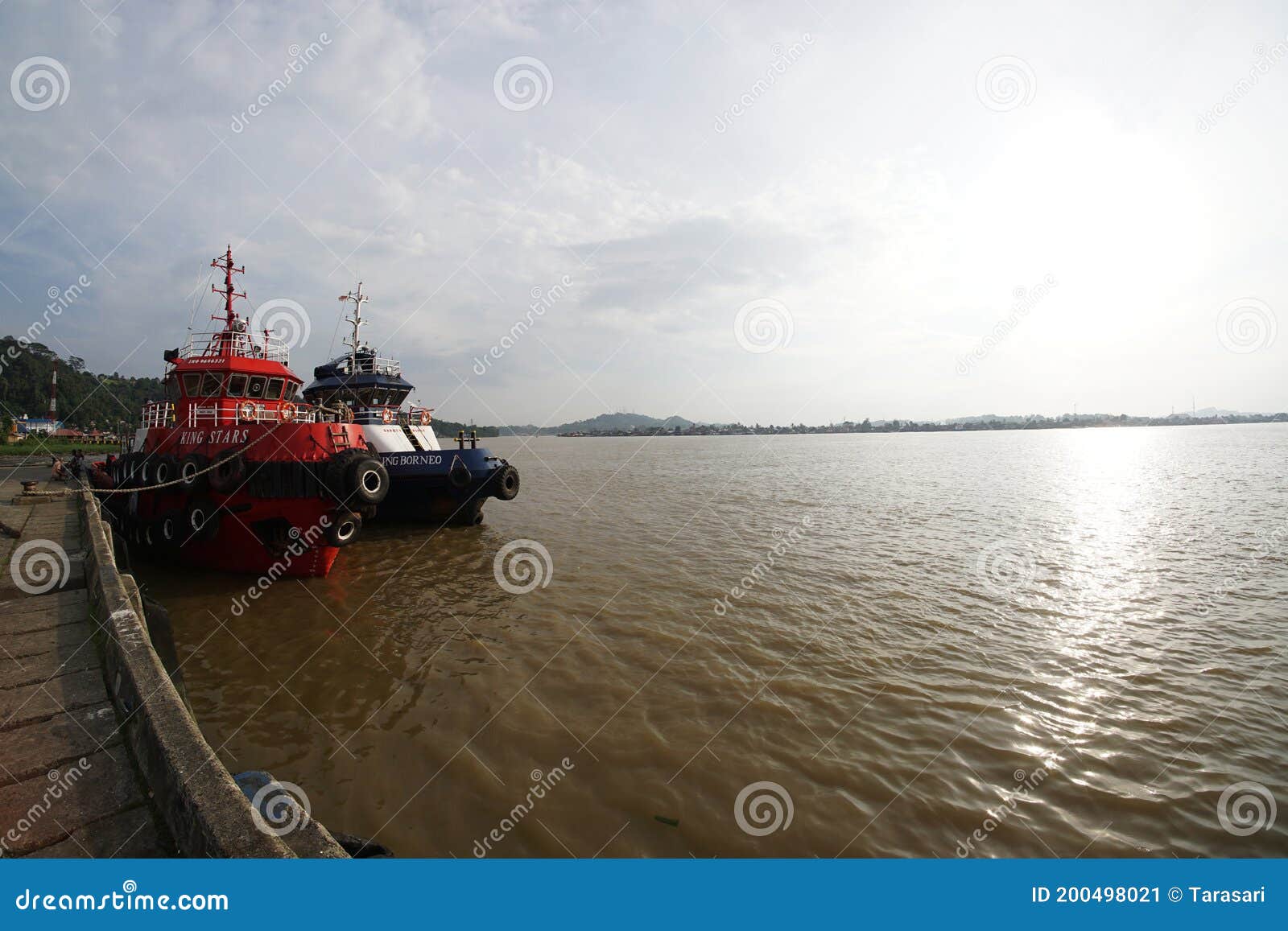 Two Ships Docked at Samarinda Harbor, Which is Located on the Mahakam ...