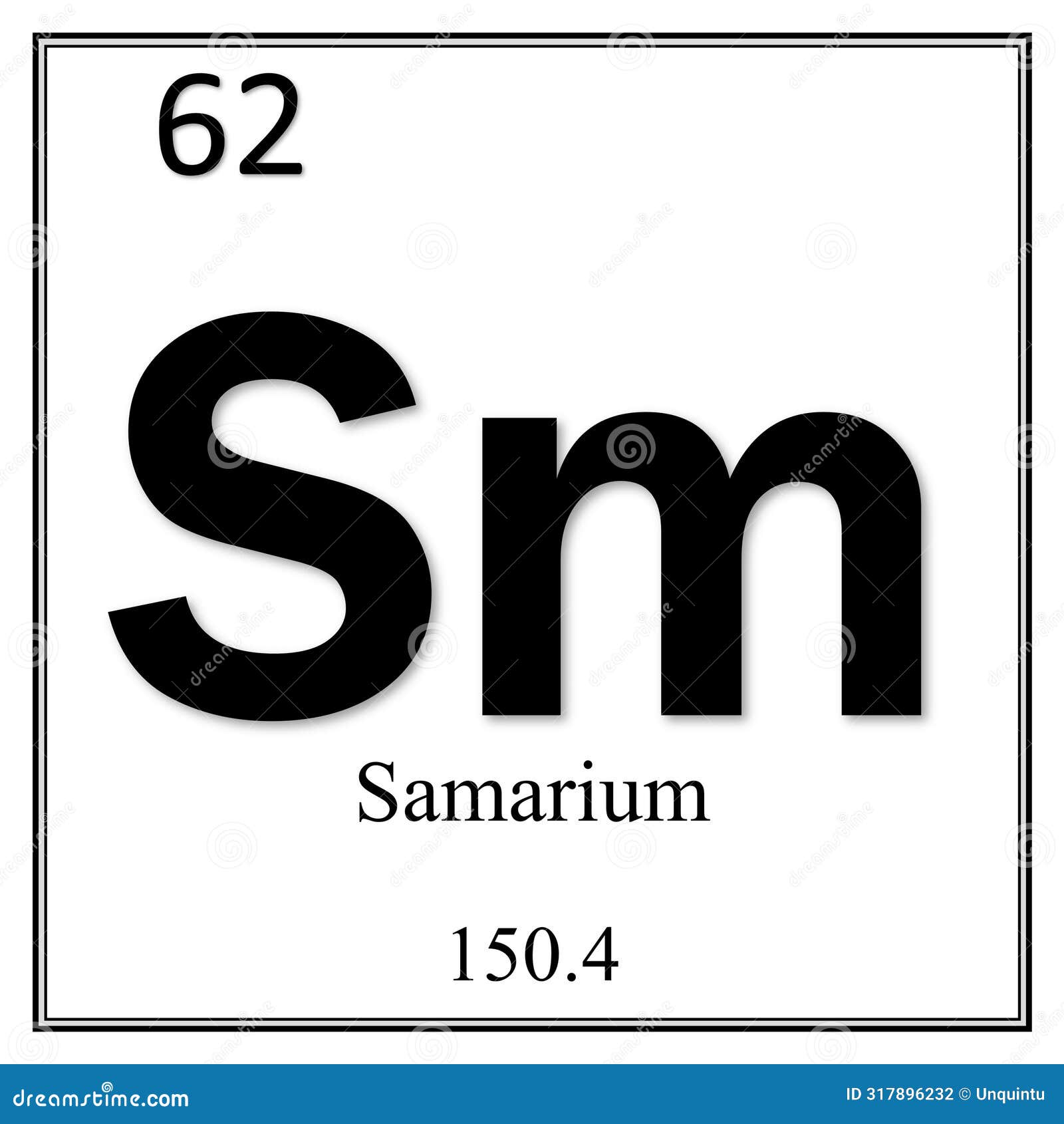 Samarium Chemical Element Symbol on White Background Stock Illustration ...