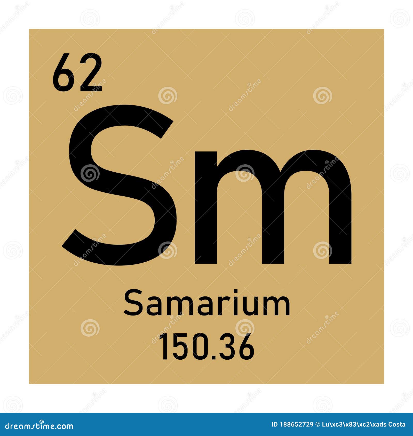 Samarium Symbol In Square Shape With Metallic Edge In Front Of A ...