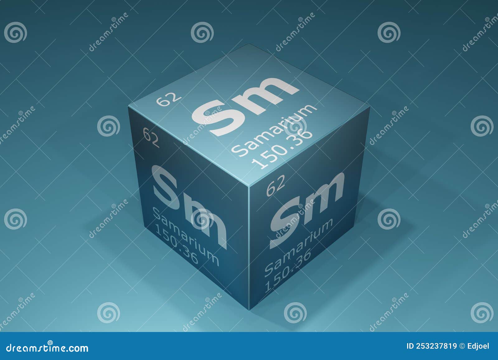 Samarium, 3D Rendering of Symbols of the Elements of the Periodic Table ...