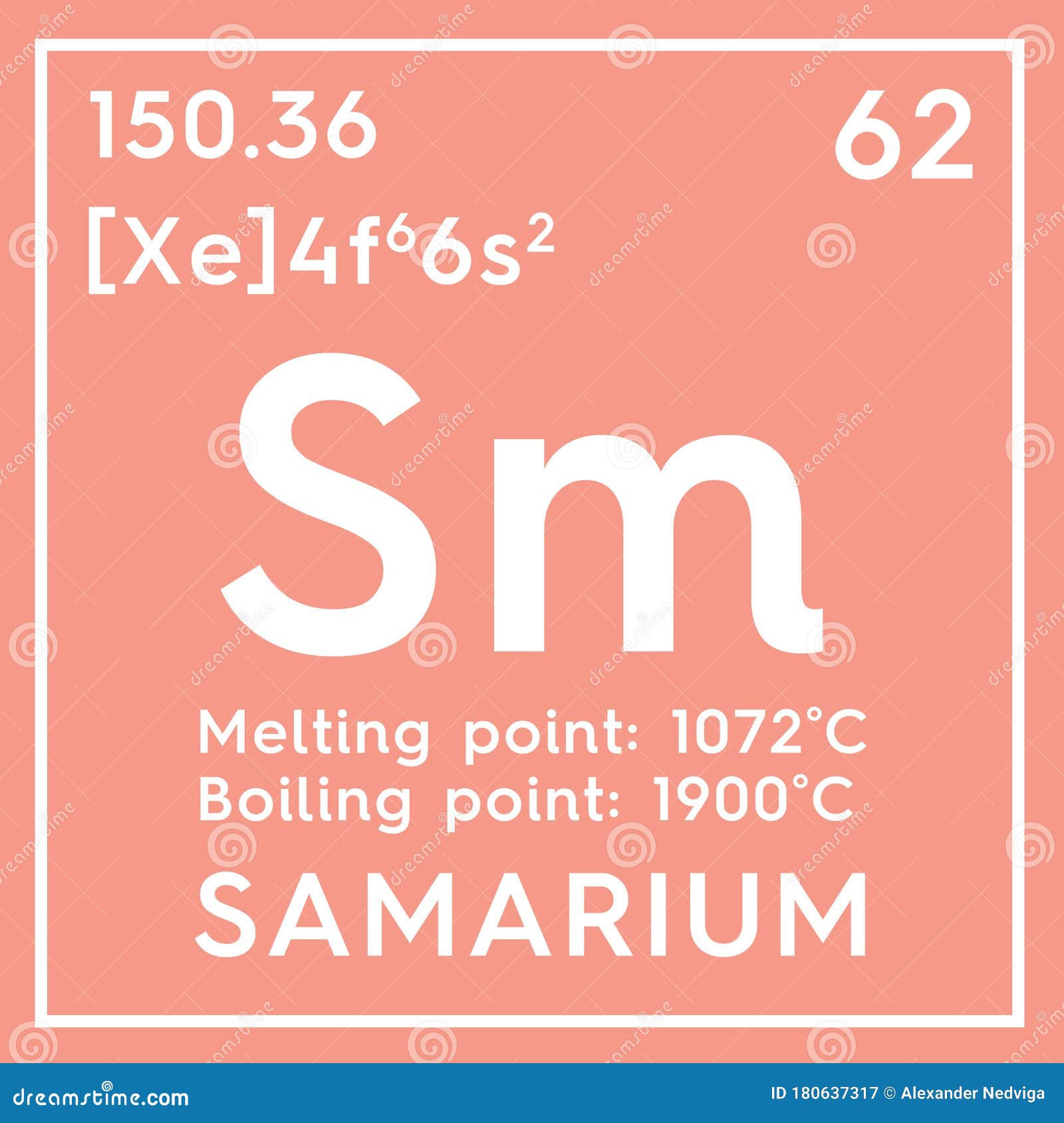 Samarium 62 Element. Alkaline Earth Metals. Chemical Element Of ...