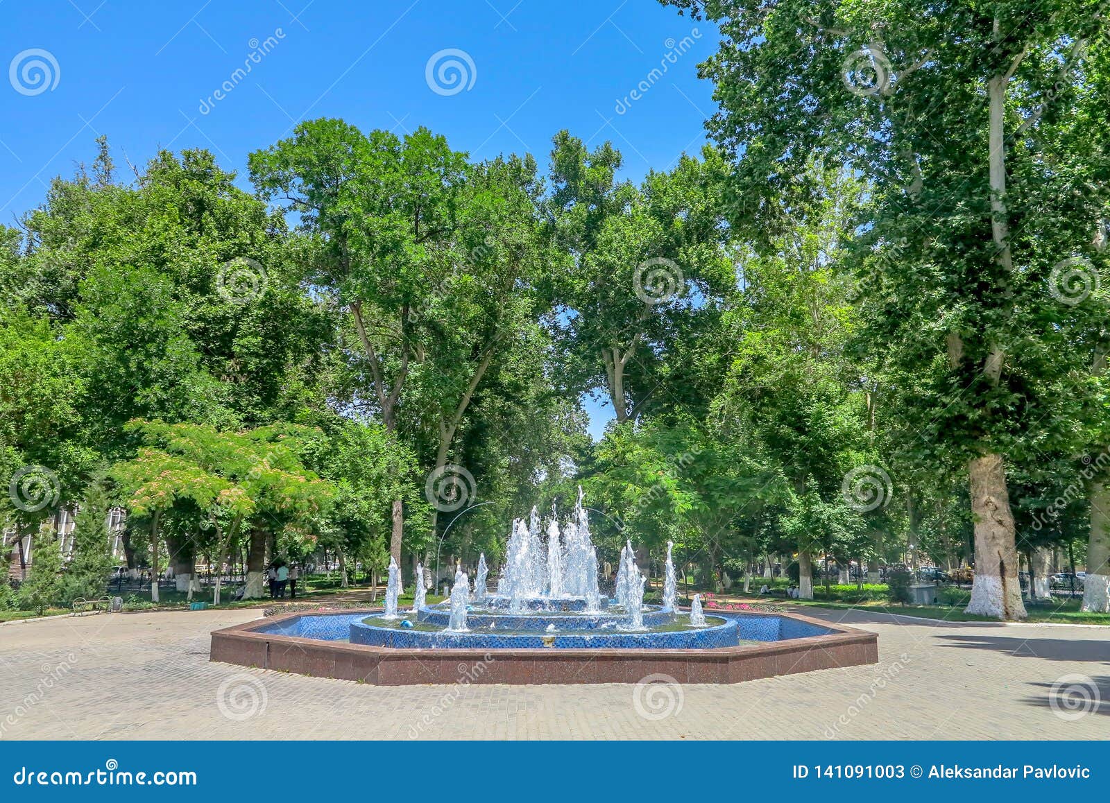 Samarkand University Boulevard Park 04 Stock Image - Image of amazing ...
