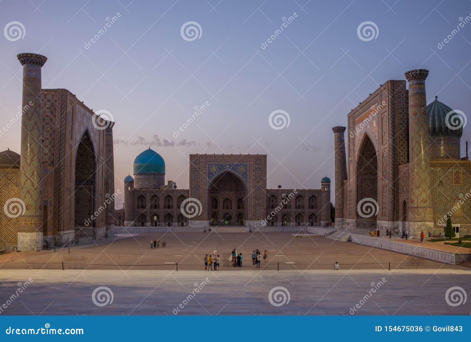 Registan Square at Samarkand, Uzbekistan. Stock Photo - Image of ...
