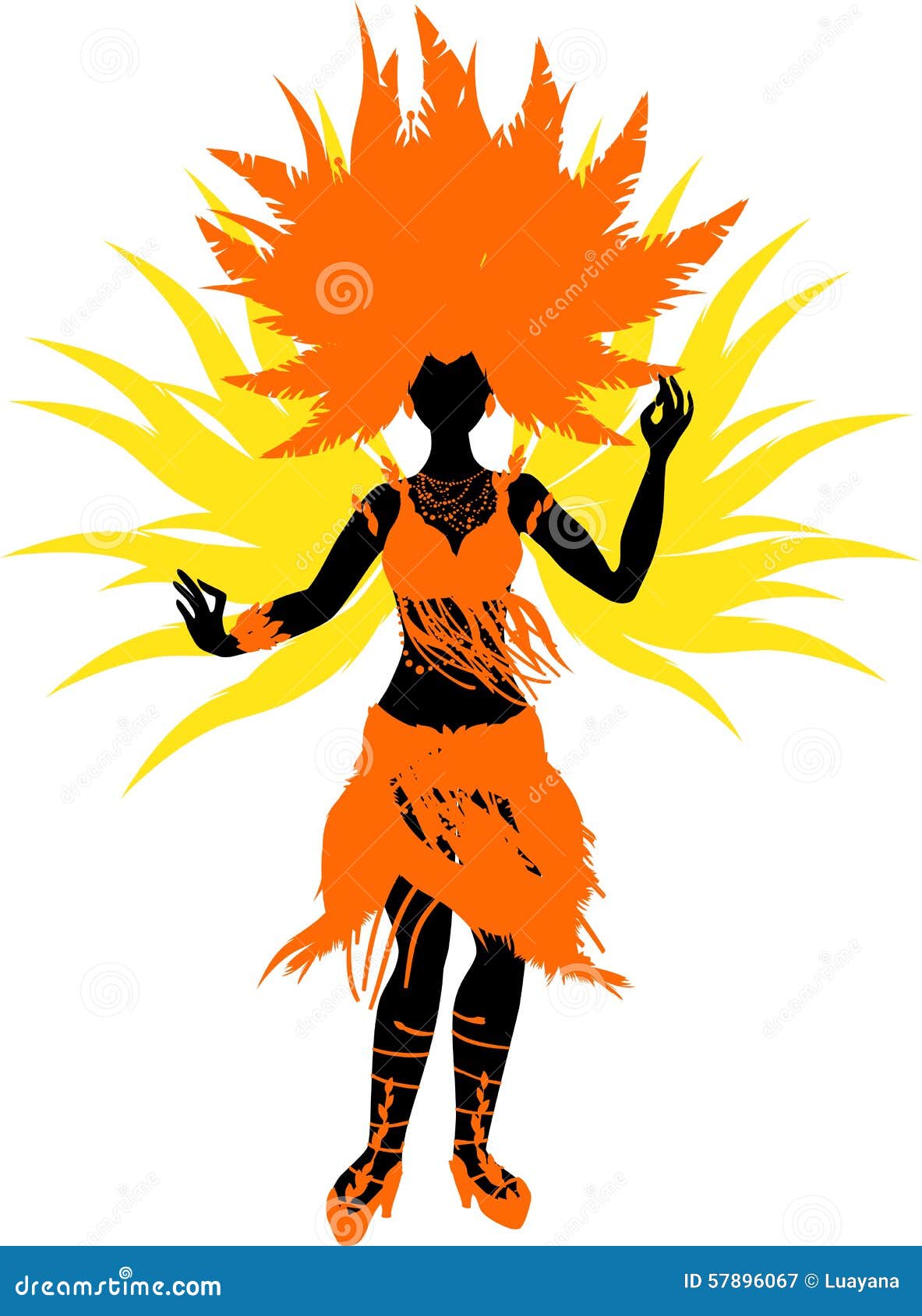 Samba Dancer illustrazione vettoriale. Illustrazione di ragazza - 57896067