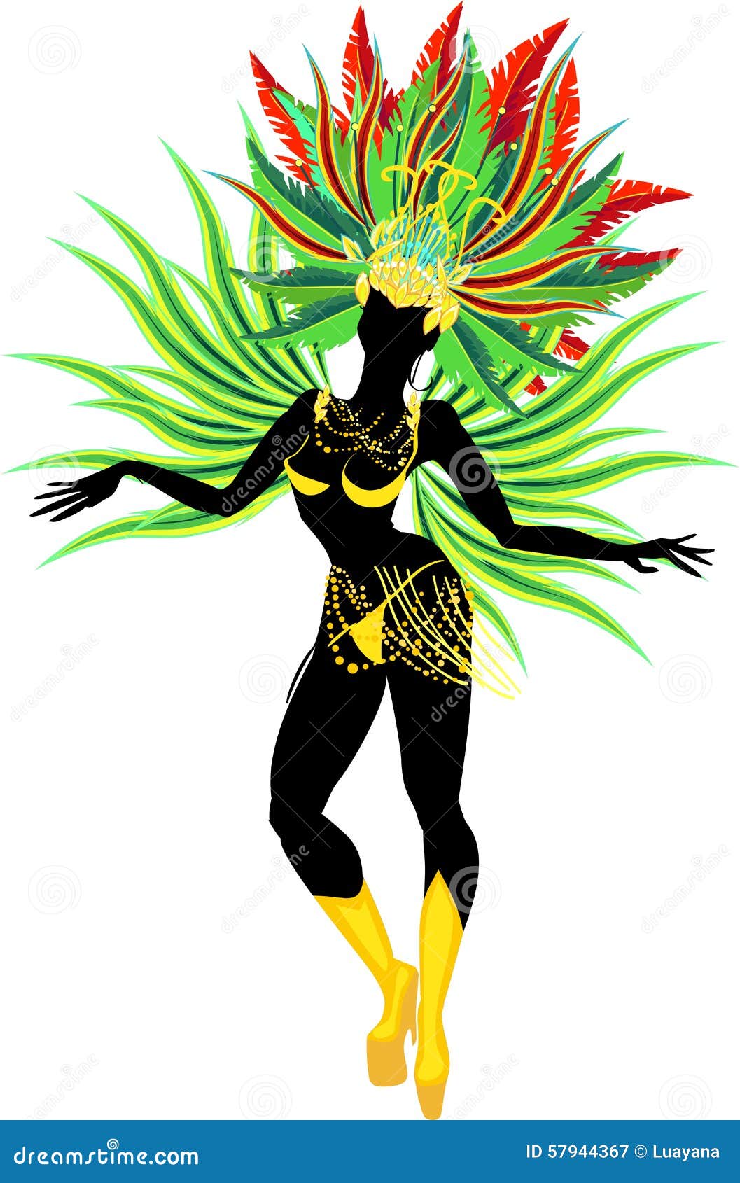Samba Dancer ilustración del vector. Ilustración de pluma - 57944367