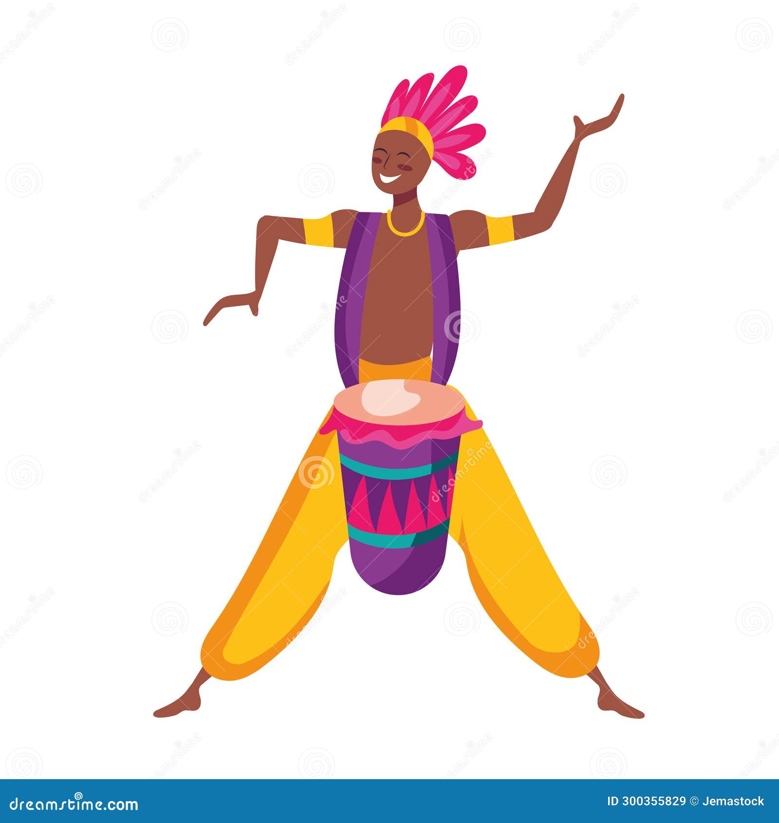 Samba dancer in costume stock vector. Illustration of music - 300355829