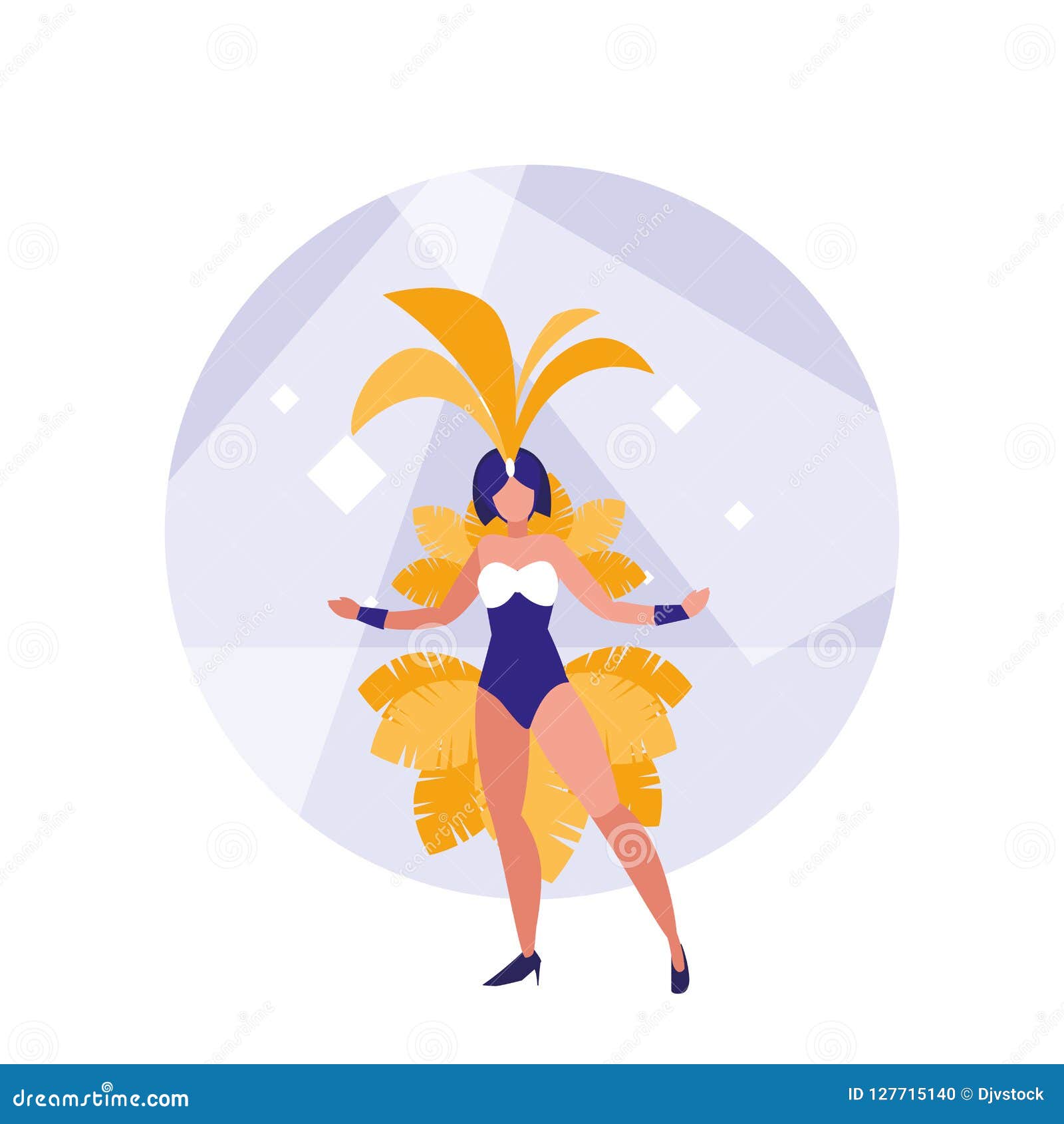 Samba dancer isolated icon stock vector. Illustration of brazil - 127715140