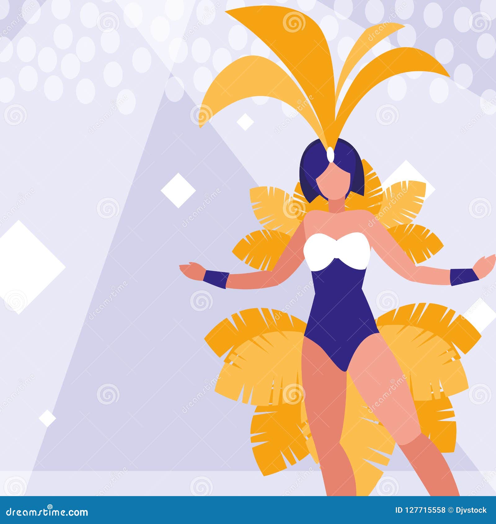 Samba dancer isolated icon stock vector. Illustration of fashion ...