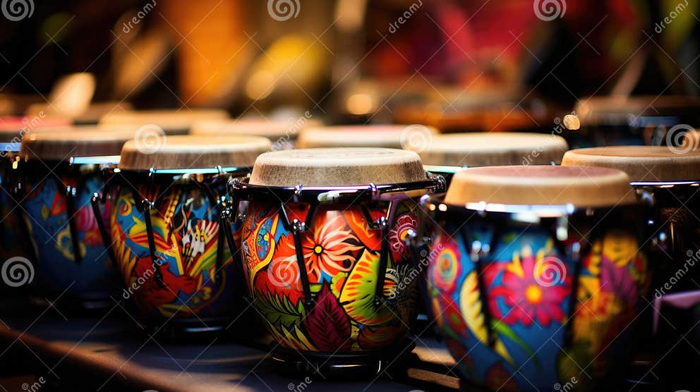 Samba Drums Setting the Rhythm Stock Illustration - Illustration of ...