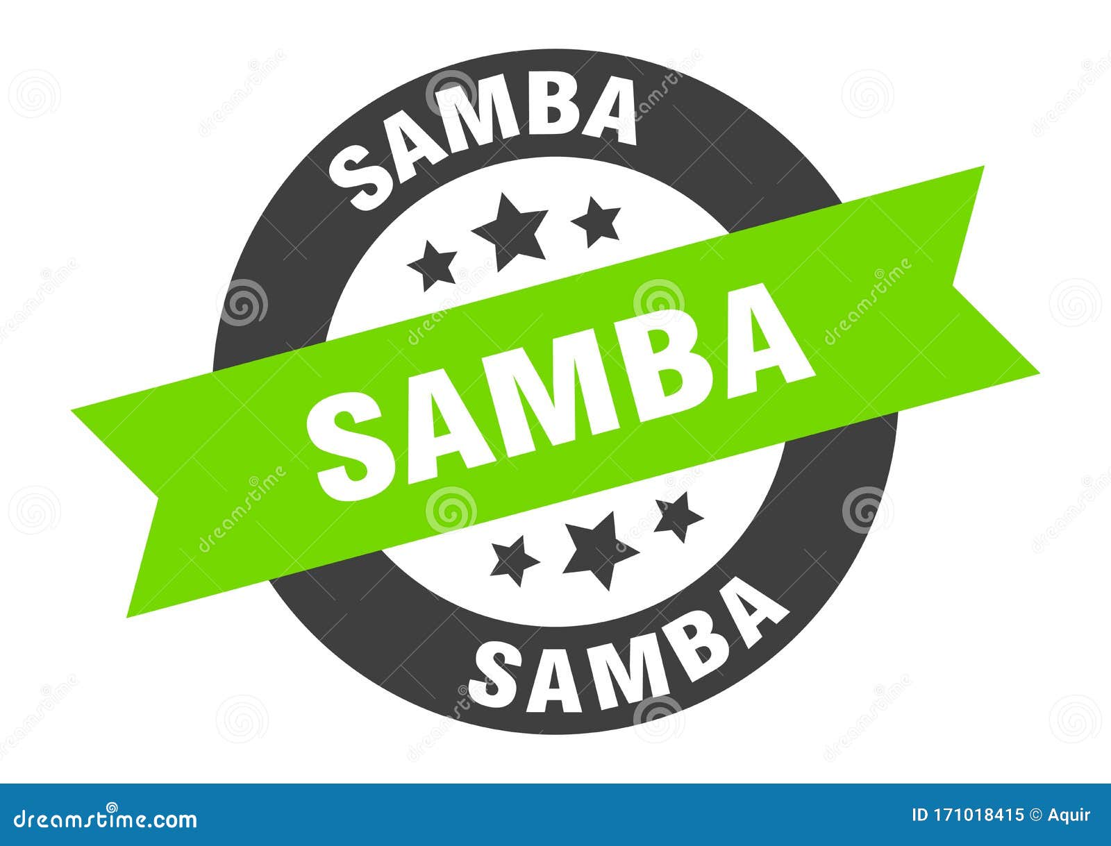 Samba Sign. Samba Round Ribbon Sticker Stock Vector - Illustration of ...