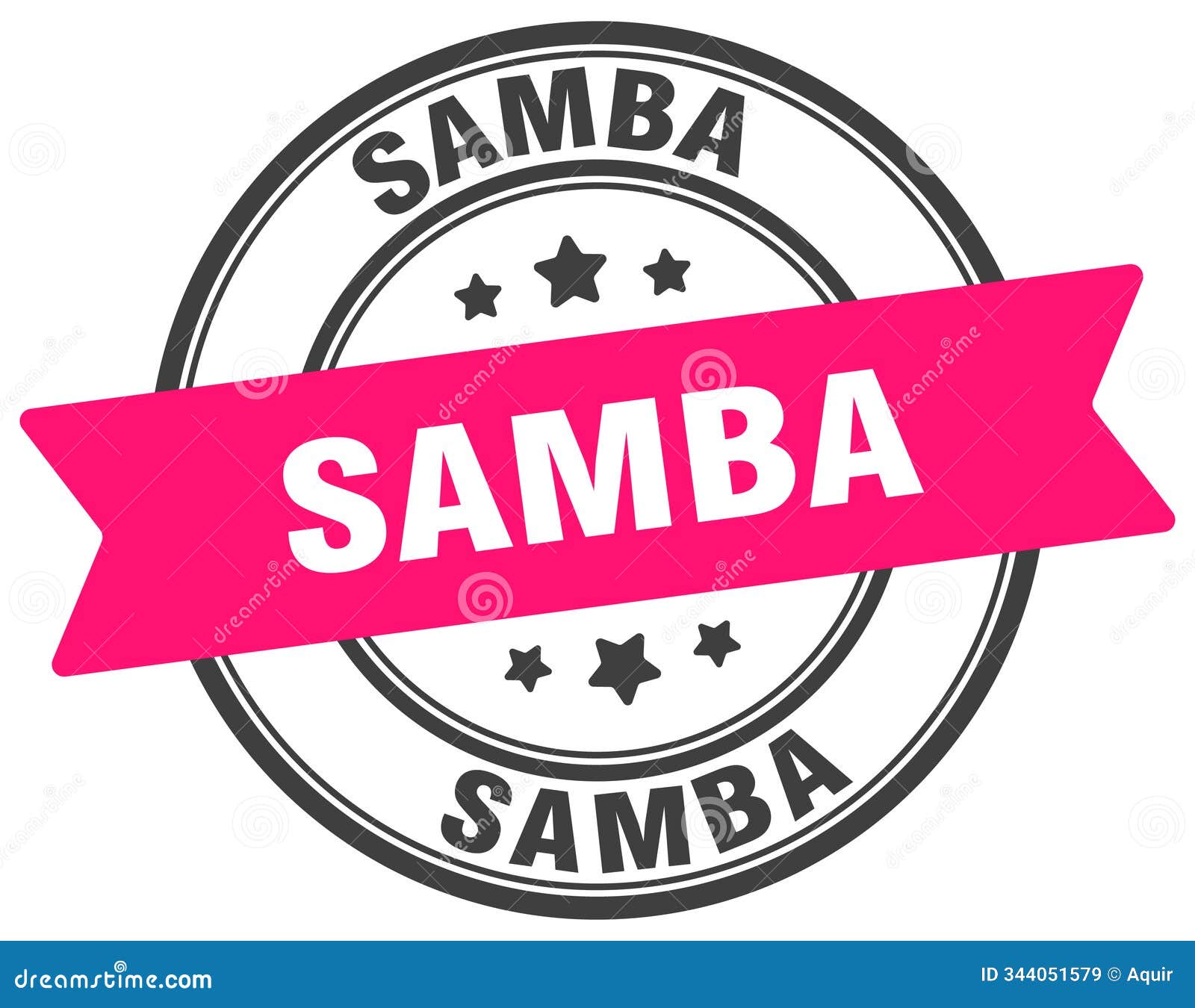 Samba Pink Lettering On A Woman Silhouette Vector Illustration ...