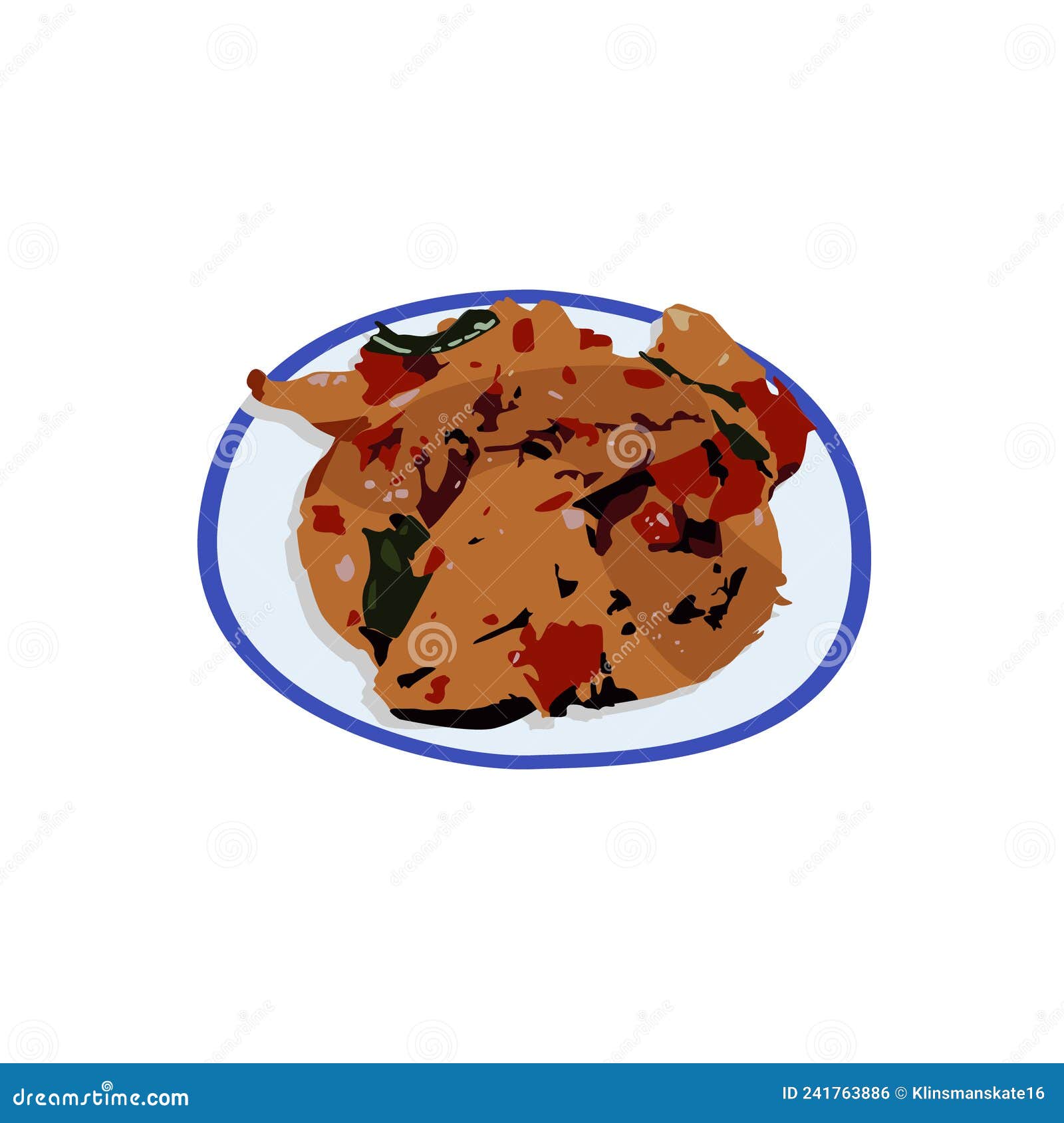 Sambal Indonesian Food. Asian Traditional Food Elements In Cartoon Flat ...