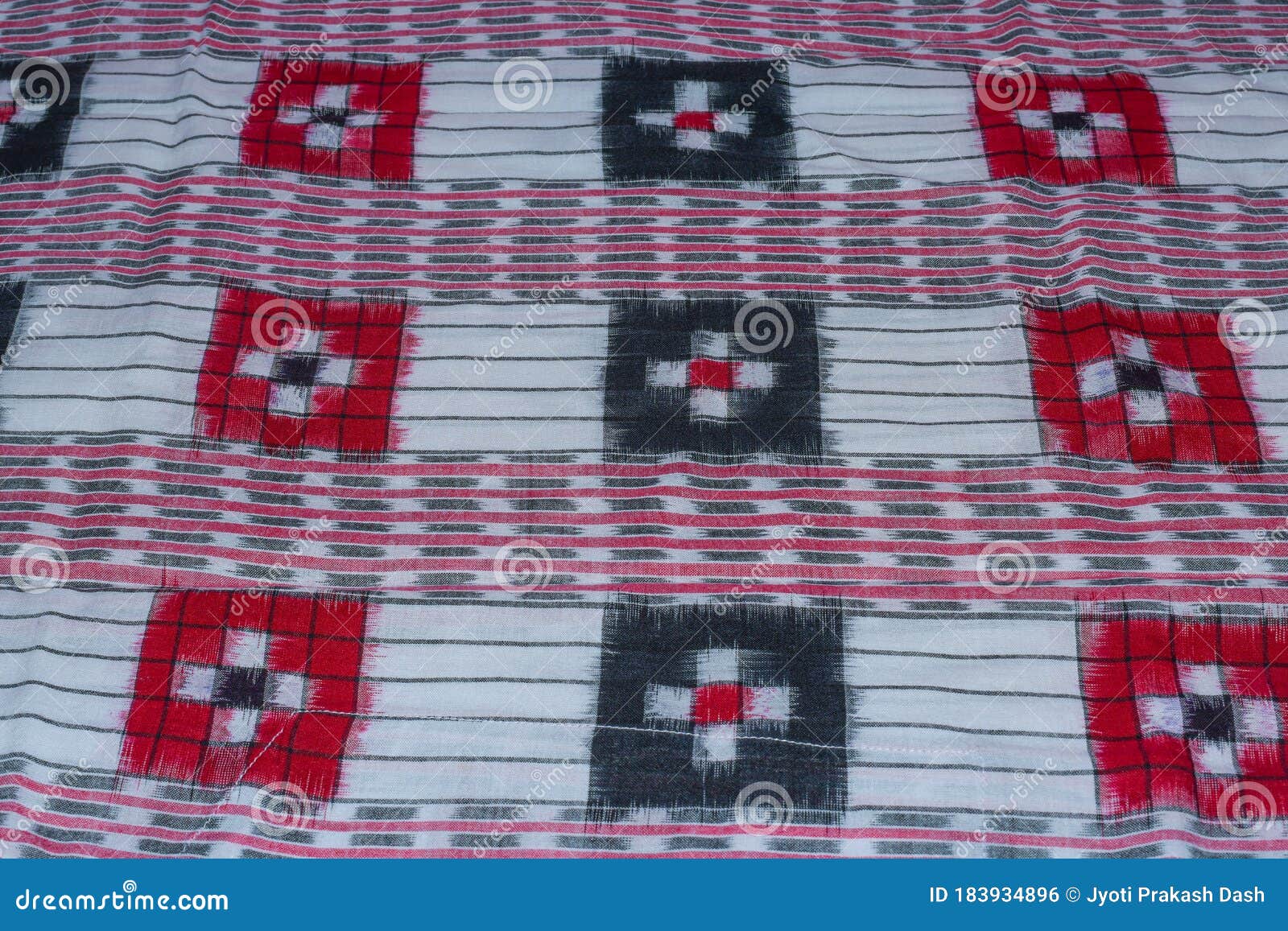 Sambalpuri Cloth Beautiful Design White, Red, Black Background. Stock ...