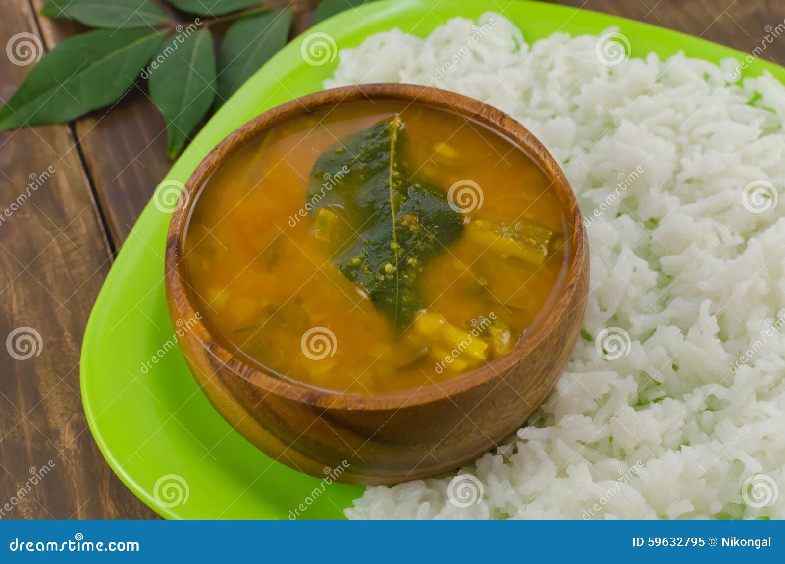 Sambar rice stock image. Image of sambar, indian, wooden - 59632795