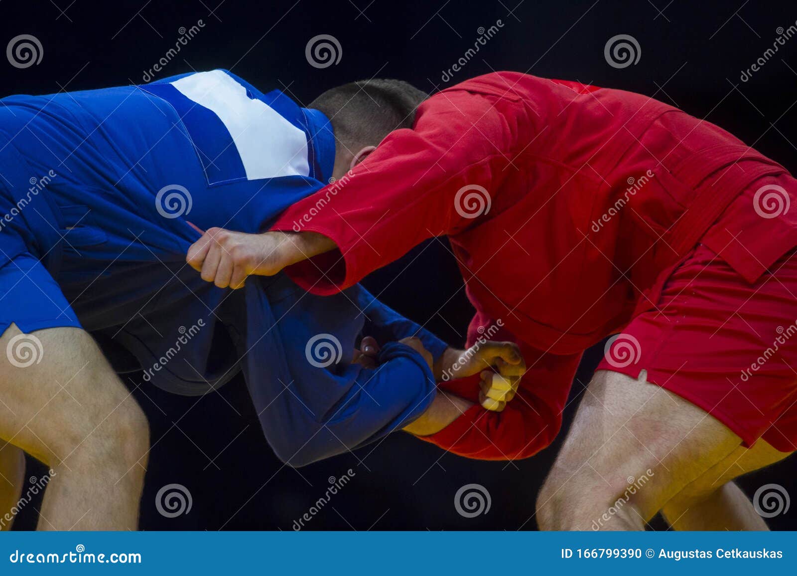Sambo Fighter Attacking His Opponent with Leg Technique Editorial Image ...