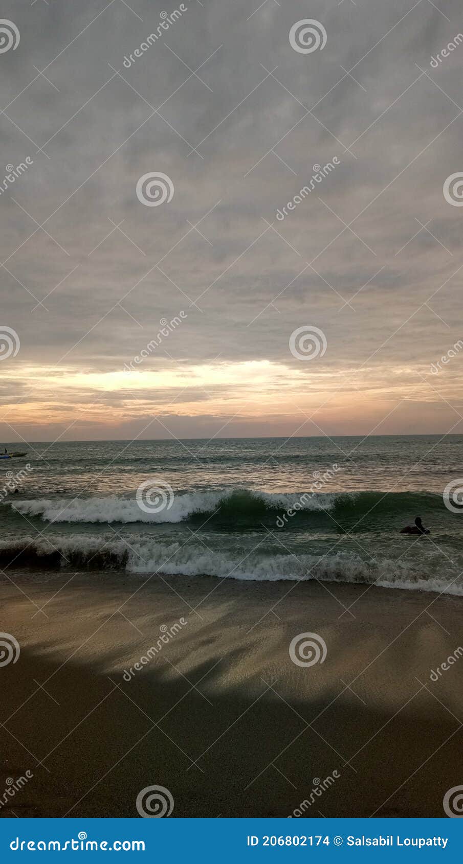 Sambolo Beach Waves in Indonesia in the Afternoon Stock Photo - Image ...