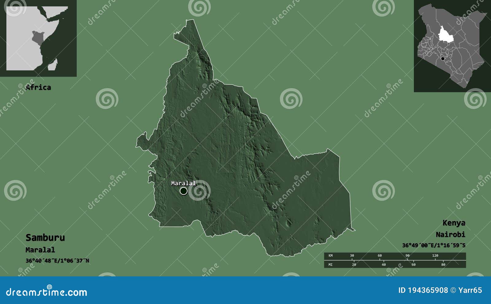 Samburu, County of Kenya,. Previews. Administrative Stock Illustration ...