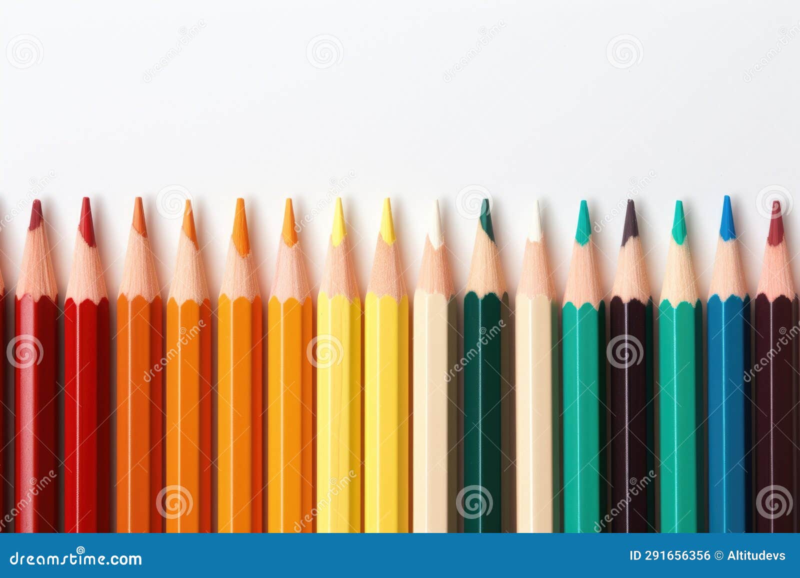 Same Colored Pencils with One Differing Color Stock Photo - Image of ...