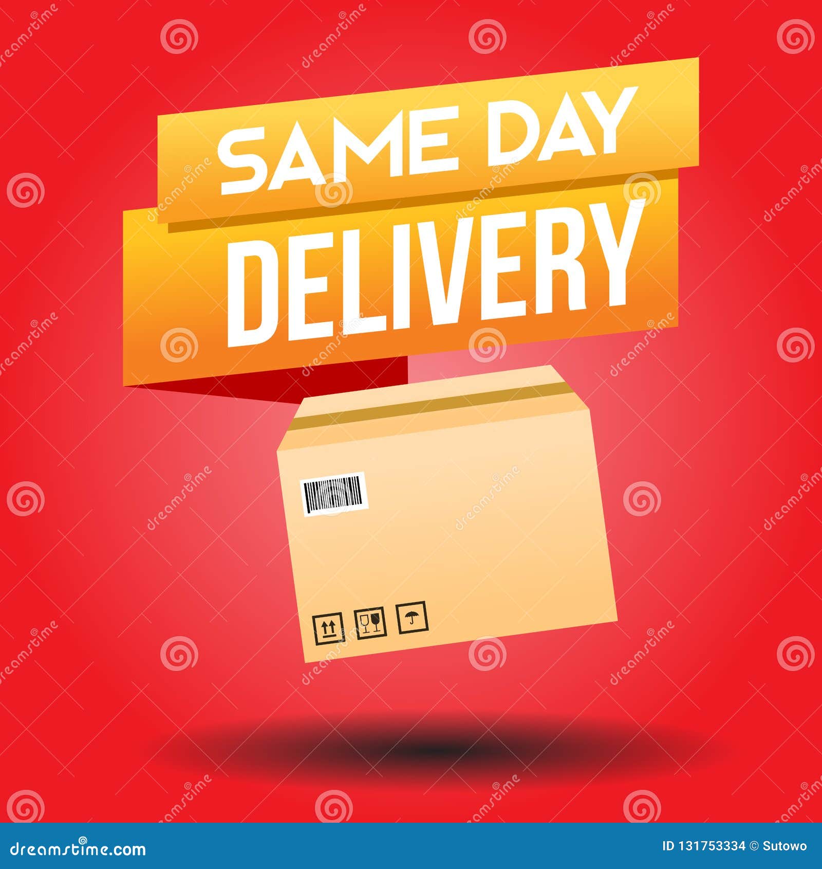 Same Day Delivery Flying Box Modern Active Style Stock Vector ...