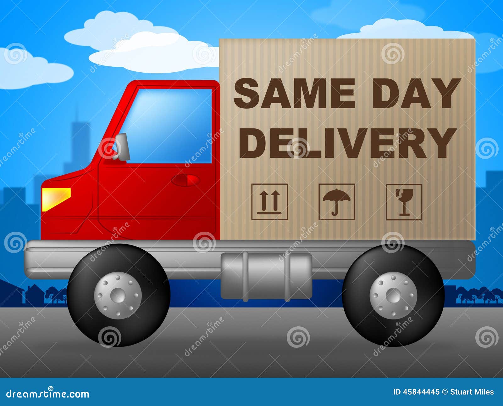 Same Day Delivery Represents Fast Shipping and Distribution Stock ...