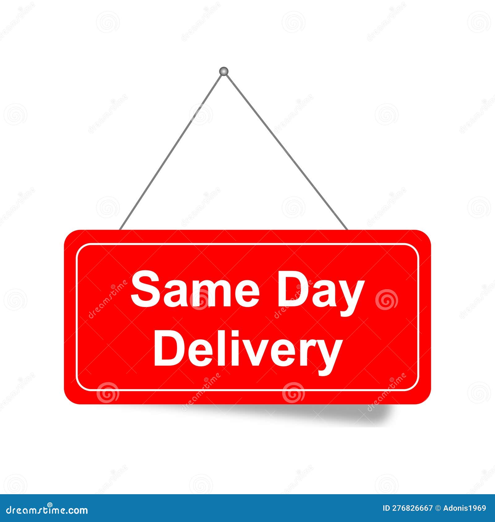 Same Day Delivery Sign on White Stock Illustration - Illustration of ...
