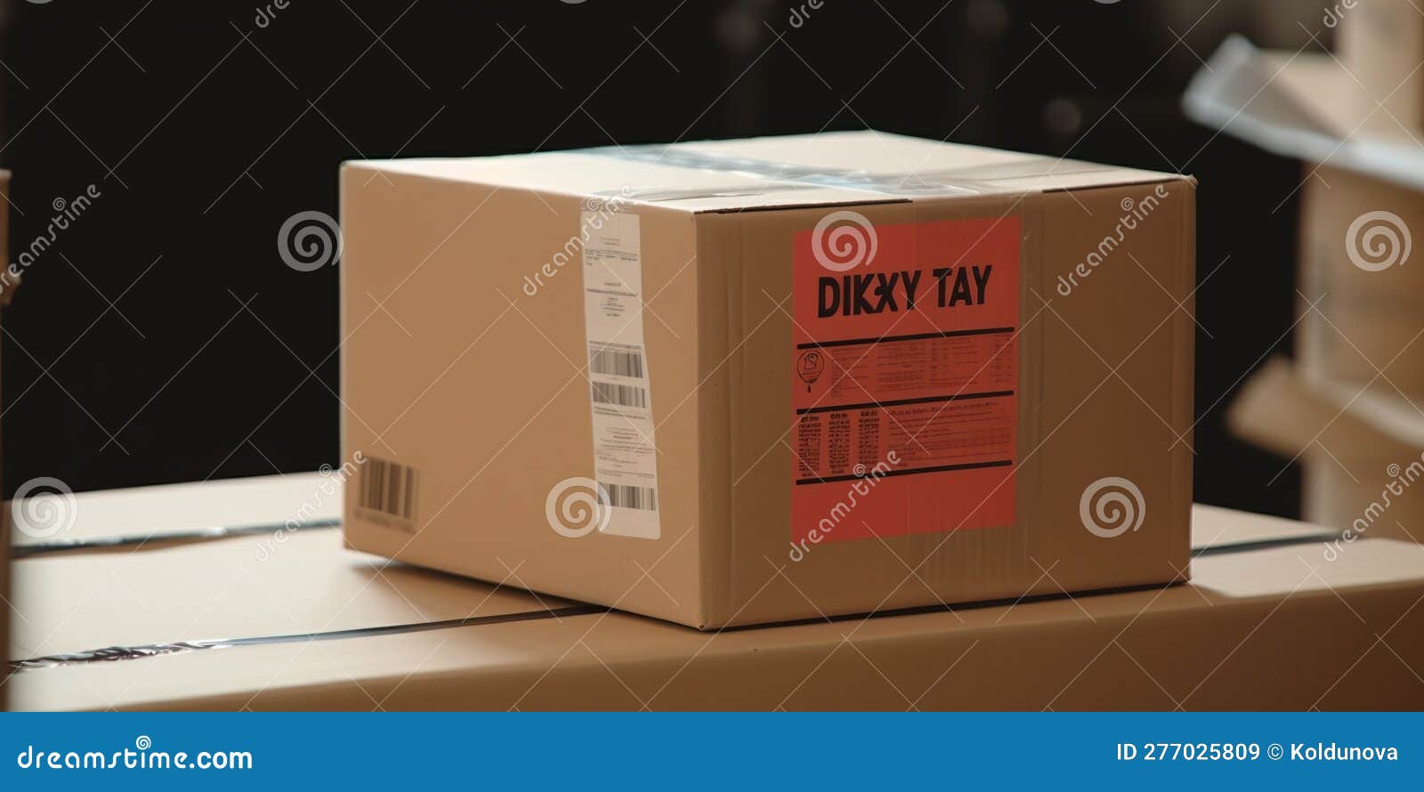 A Same-day Delivery Sticker on a Package, Set Against a Minimalist ...