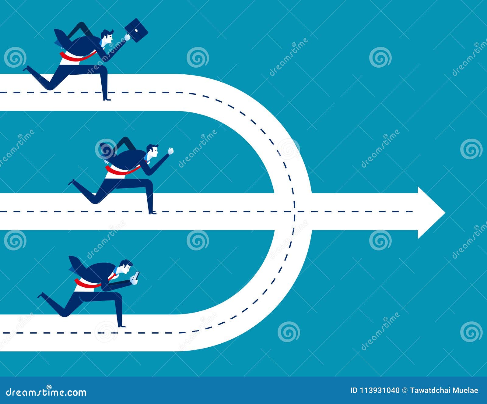 Same Destination. Concept Business Success Vector Illustration Stock ...