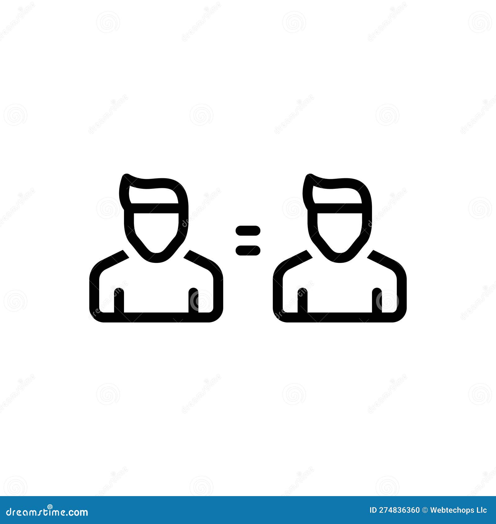 Black Line Icon for Same, Common and Twin Stock Vector - Illustration ...