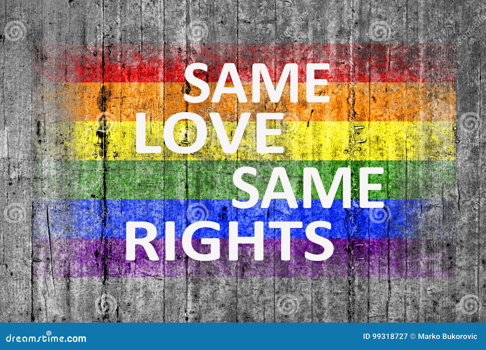 Same Love Same Rights and LGBT Flag Painted on Background Texture Stock ...