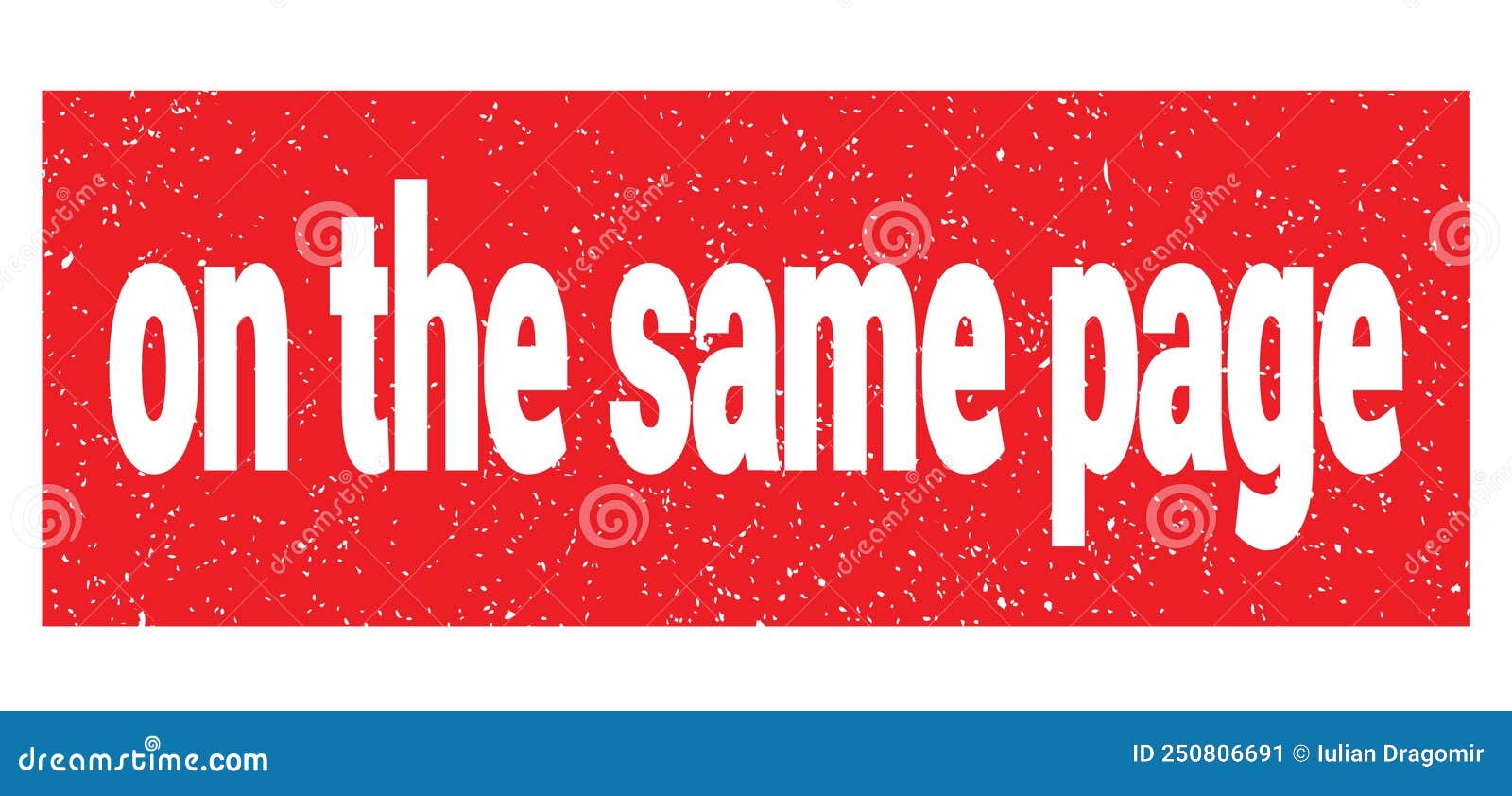On the Same Page Text Written on Red Stamp Sign Stock Illustration ...